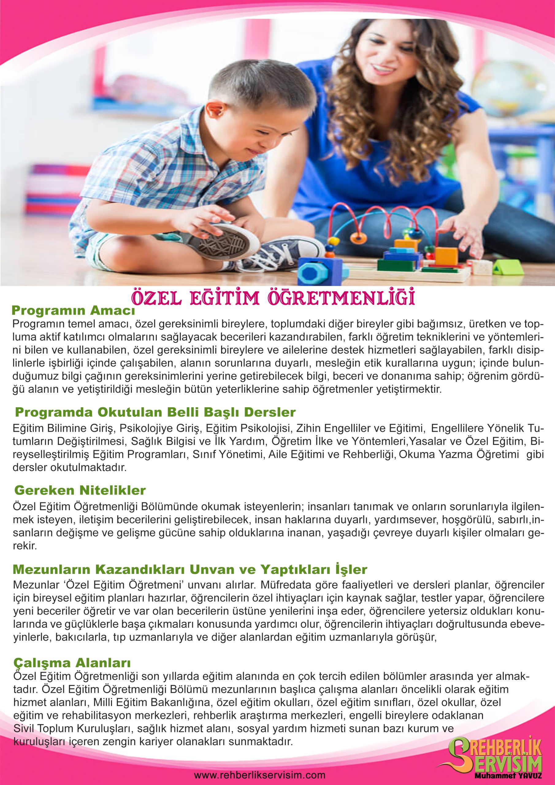 OZEL EGİTİM ÖGRETMENLİGİ | REHBERLİK SERVİSİM